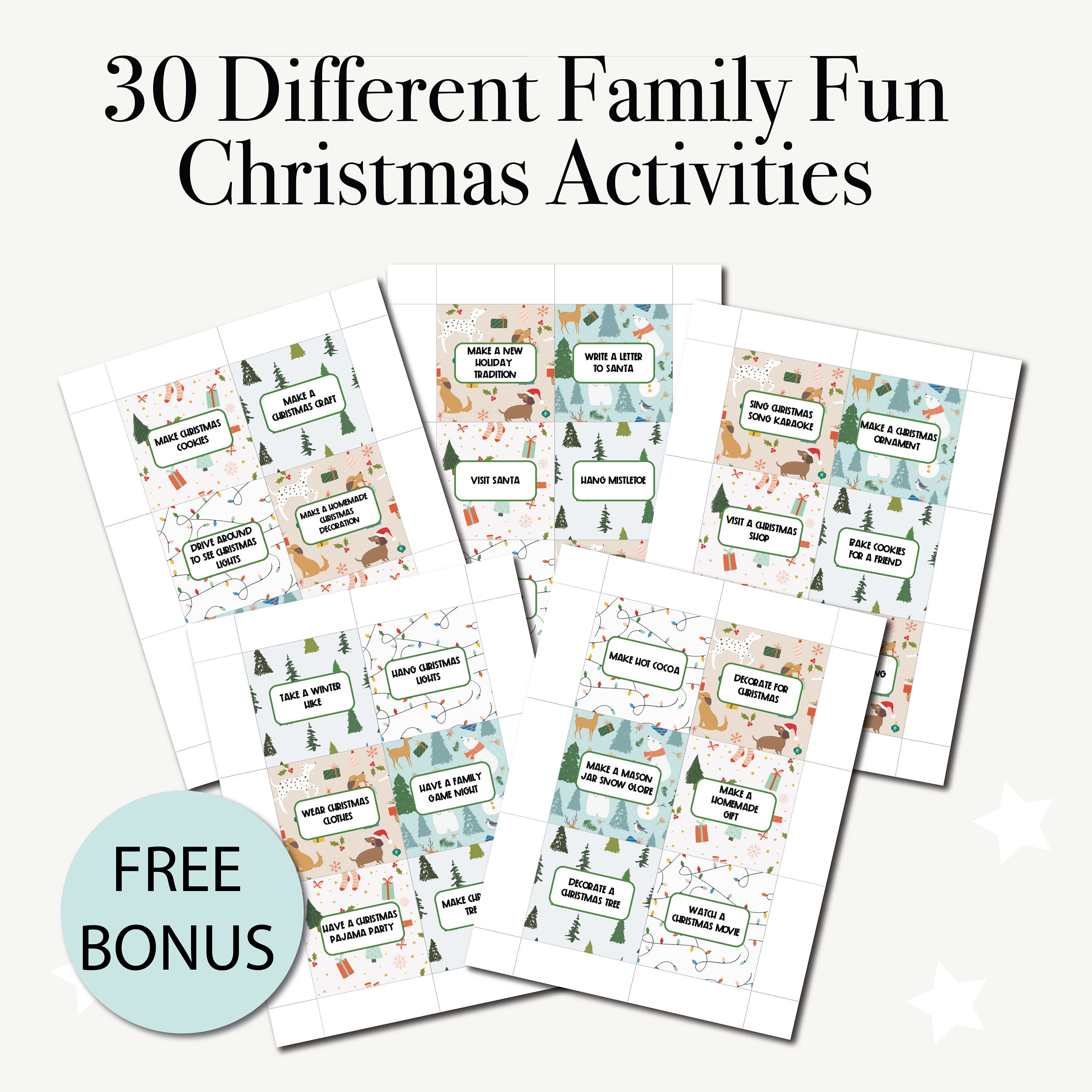 Advent Calendar Printable Christmas Countdown Advent - Etsy