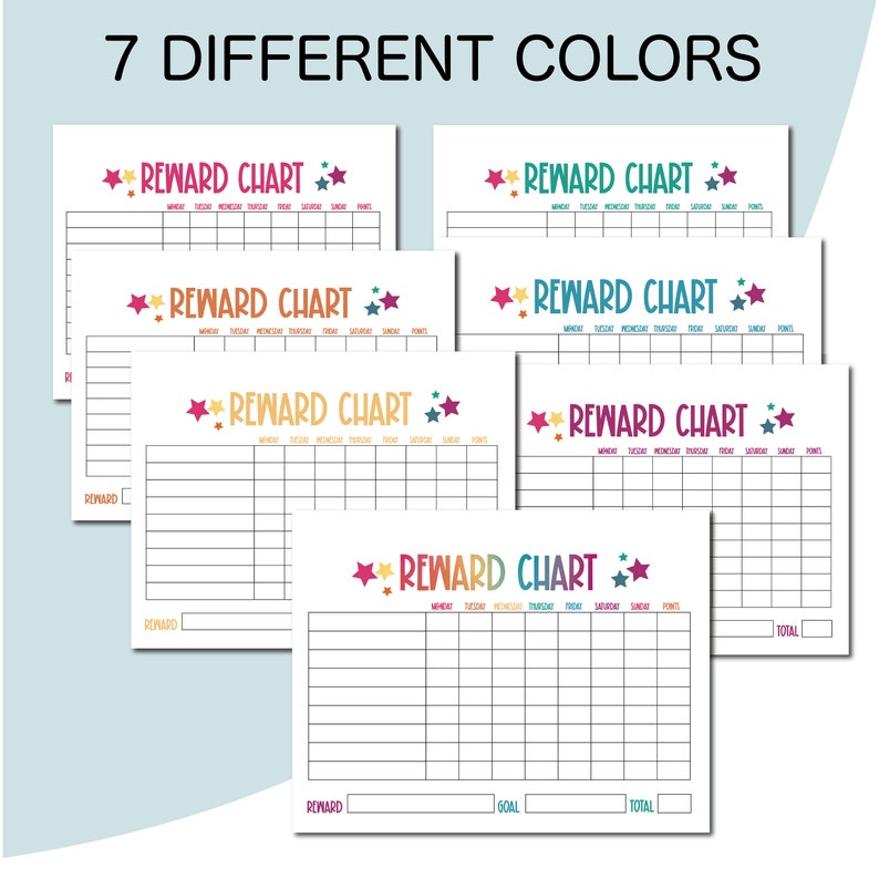 Reward Chart, Editable Goal Chart, Reward Chart for Kids, Fun Reward ...