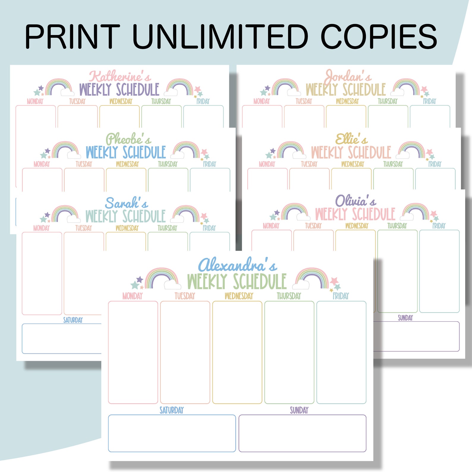 Weekly Schedule for Kids Homeschool Schedule Kids Schedule - Etsy