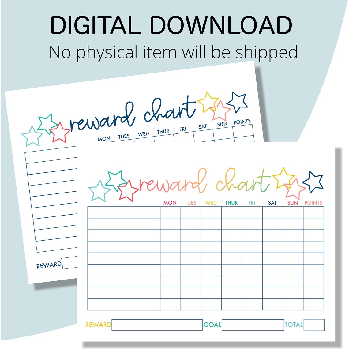 Reward Chart, Editable Goal Chart, Reward Chart for Girls, Pastel ...