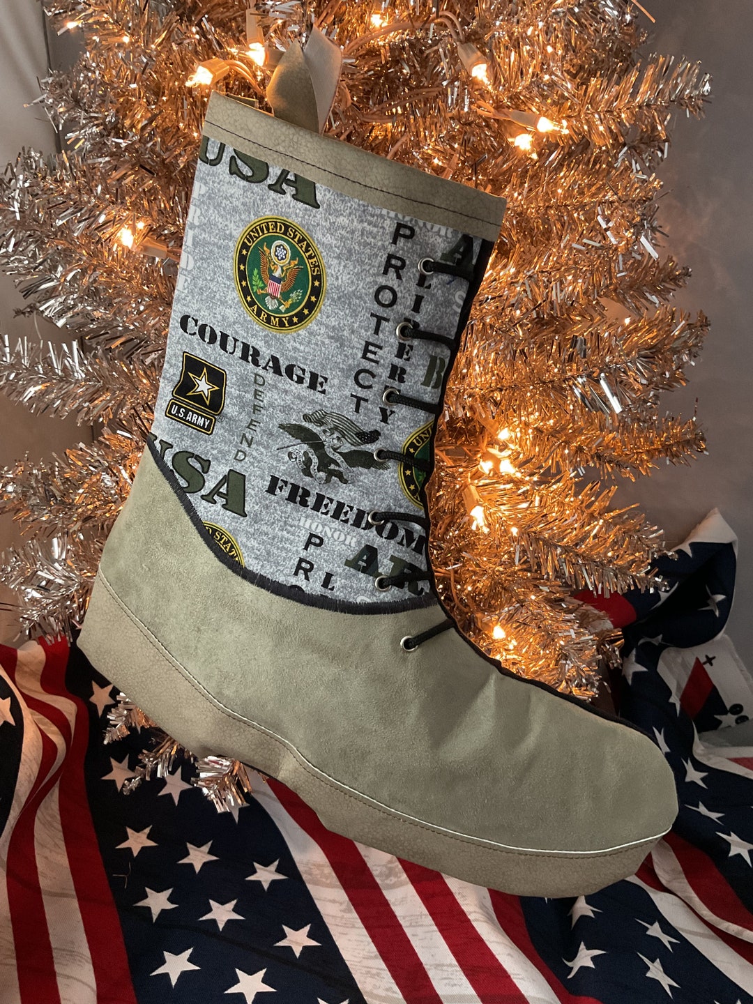 Military Boot Christmas Stocking Army - Etsy