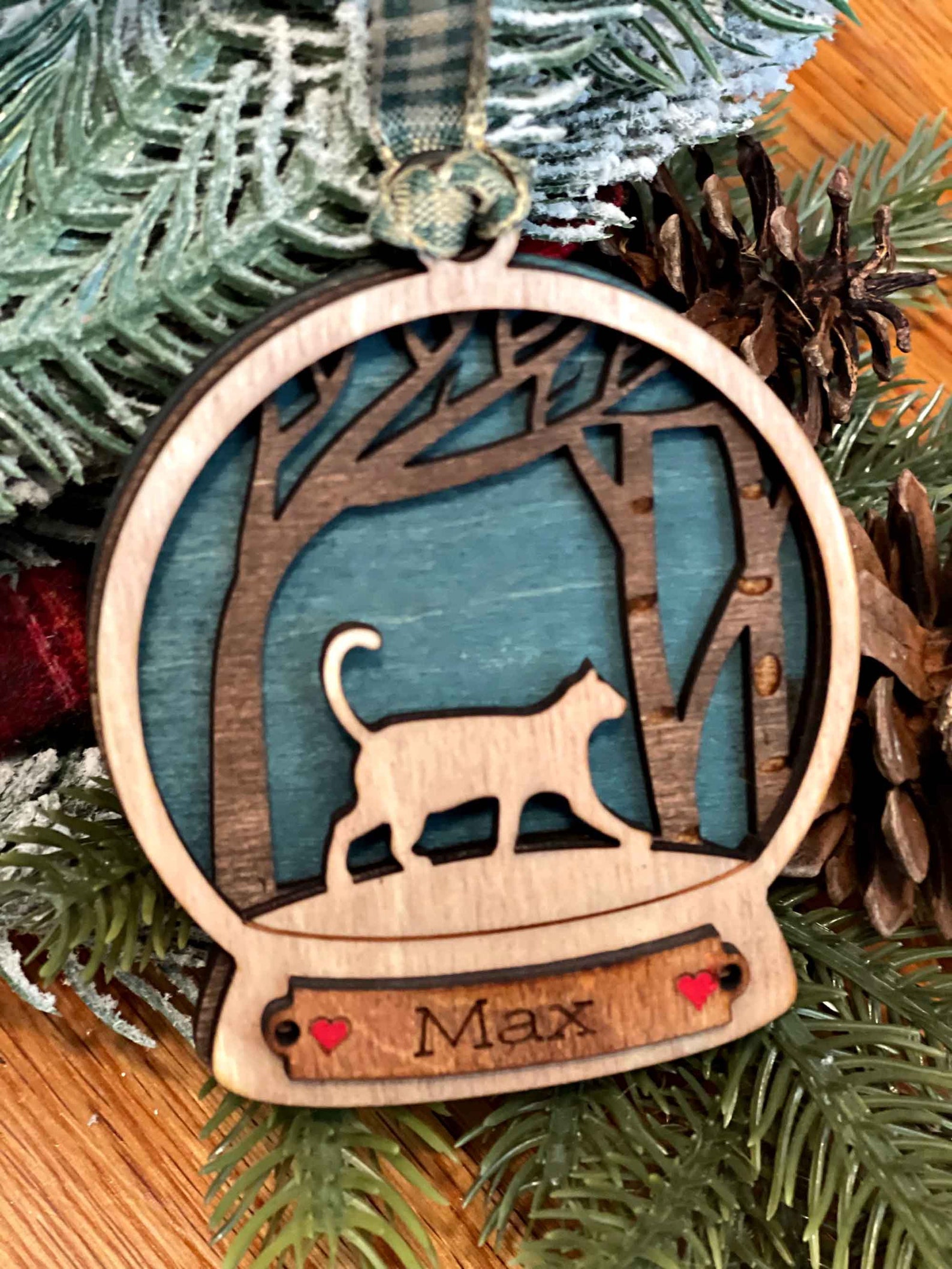 Cat Snowglobe Ornament Glowforge Ready Svg File NO PHYSICAL Product 8 ...