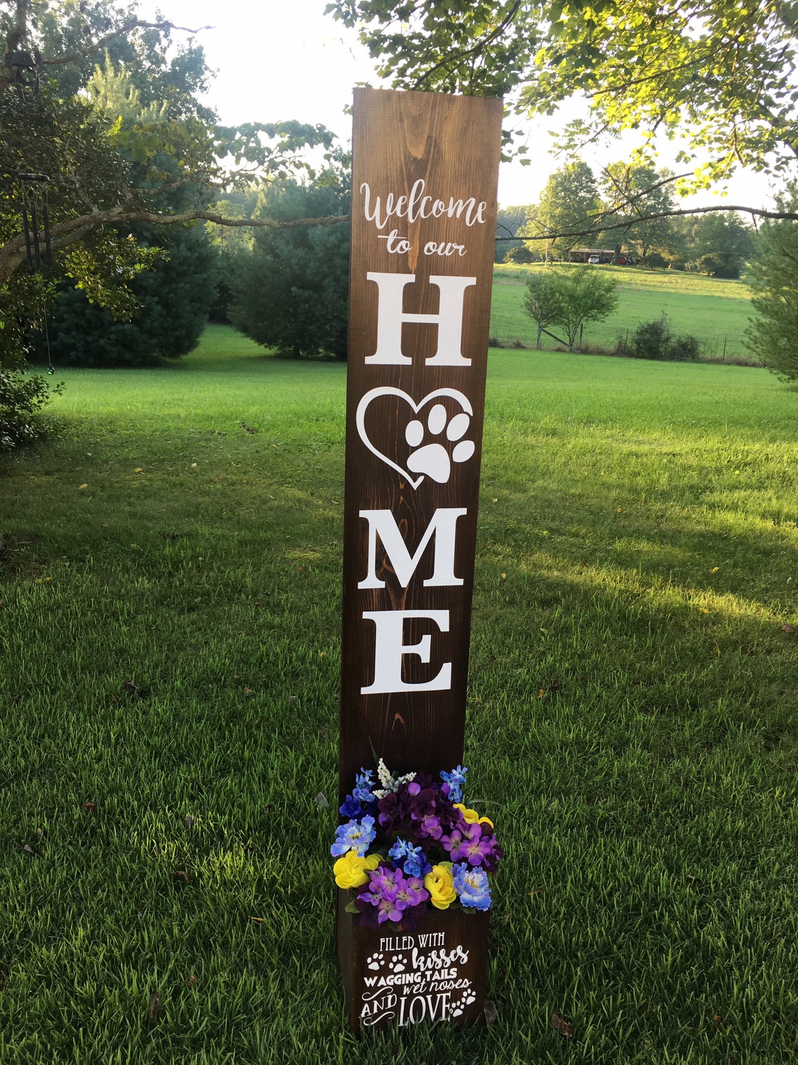 Welcome to Our Home Dog Themed Porch Sign - Etsy