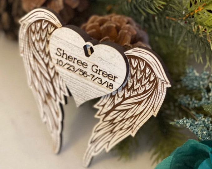 Angel Wings Memorial Ornament SVG: Bereavement Keepsake (digital ...
