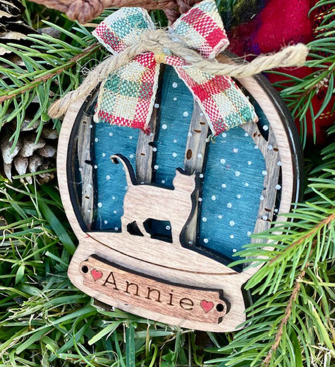 Cat Snowglobe Ornament Glowforge Ready Svg File NO PHYSICAL Product 8 ...