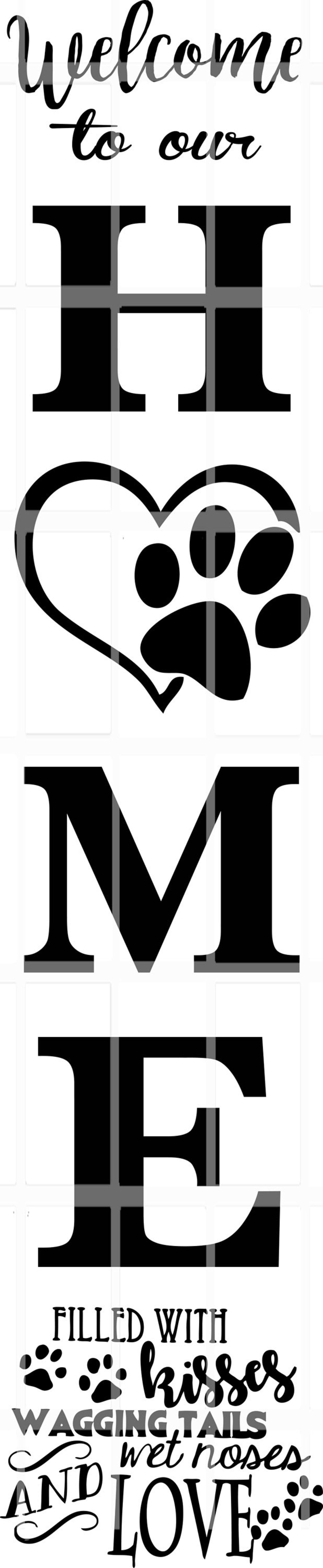 Welcome to Our Home Dog Themed Porch Sign - Etsy