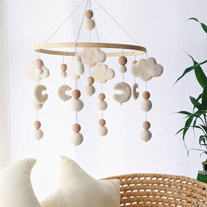 Baby Mobile, Cloud Mobile, Moon Mobile, Cloud and Moon Mobile, White ...