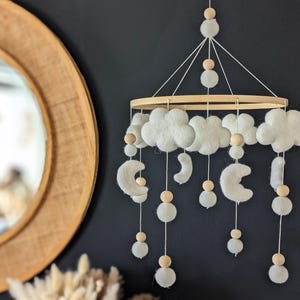 Baby Mobile, Cloud Mobile, Moon Mobile, Cloud and Moon Mobile, White ...