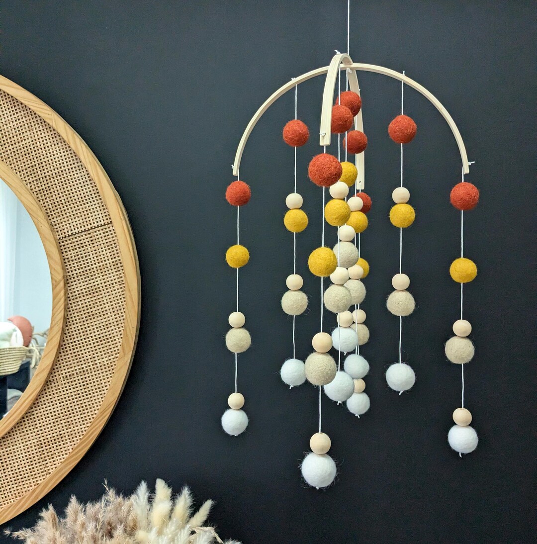 Baby Mobile, Gold Mobile Baby, Musical Box, Mobile Nursery, Boho Chic ...