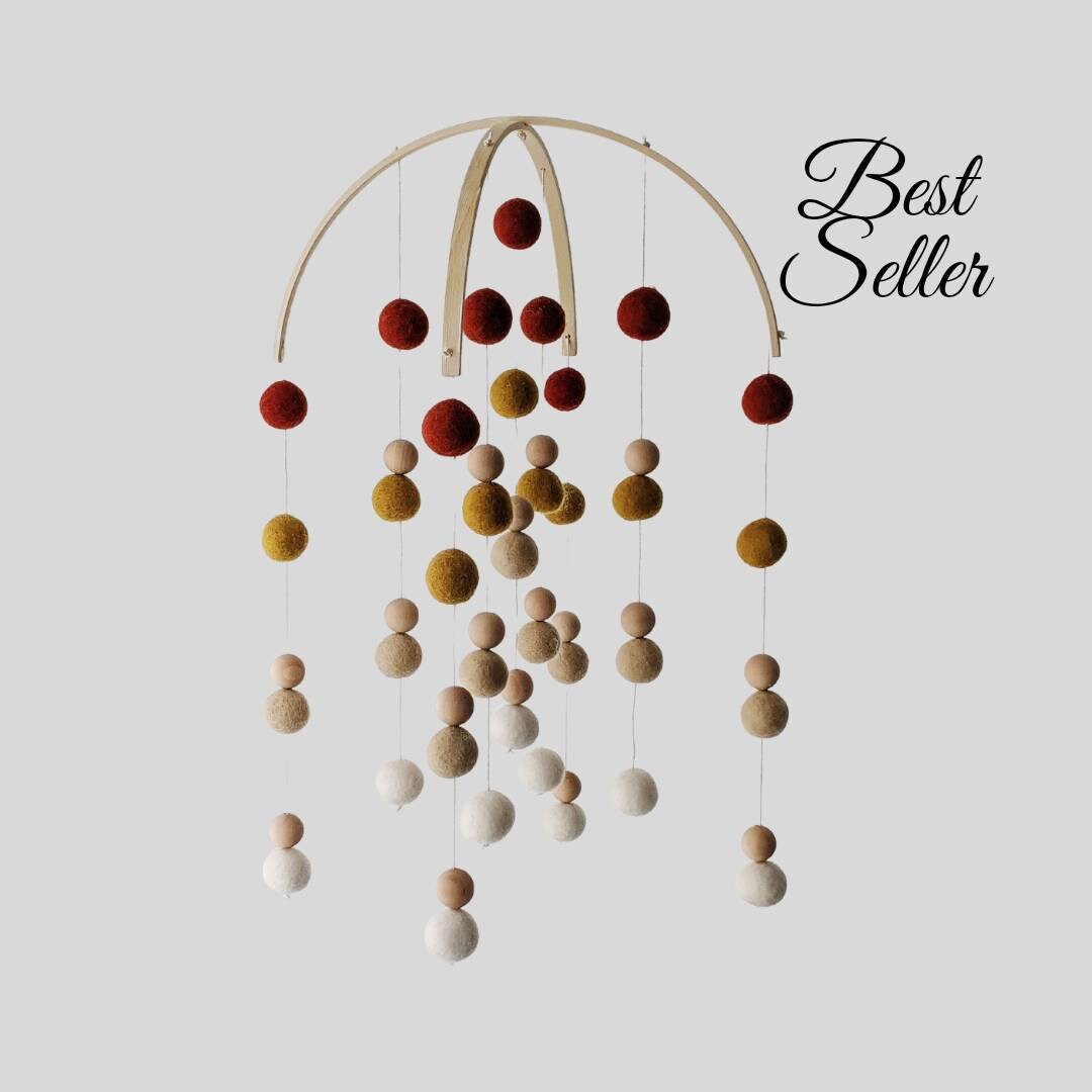 Baby Mobile, Gold Mobile Baby, Musical Box, Mobile Nursery, Boho Chic ...