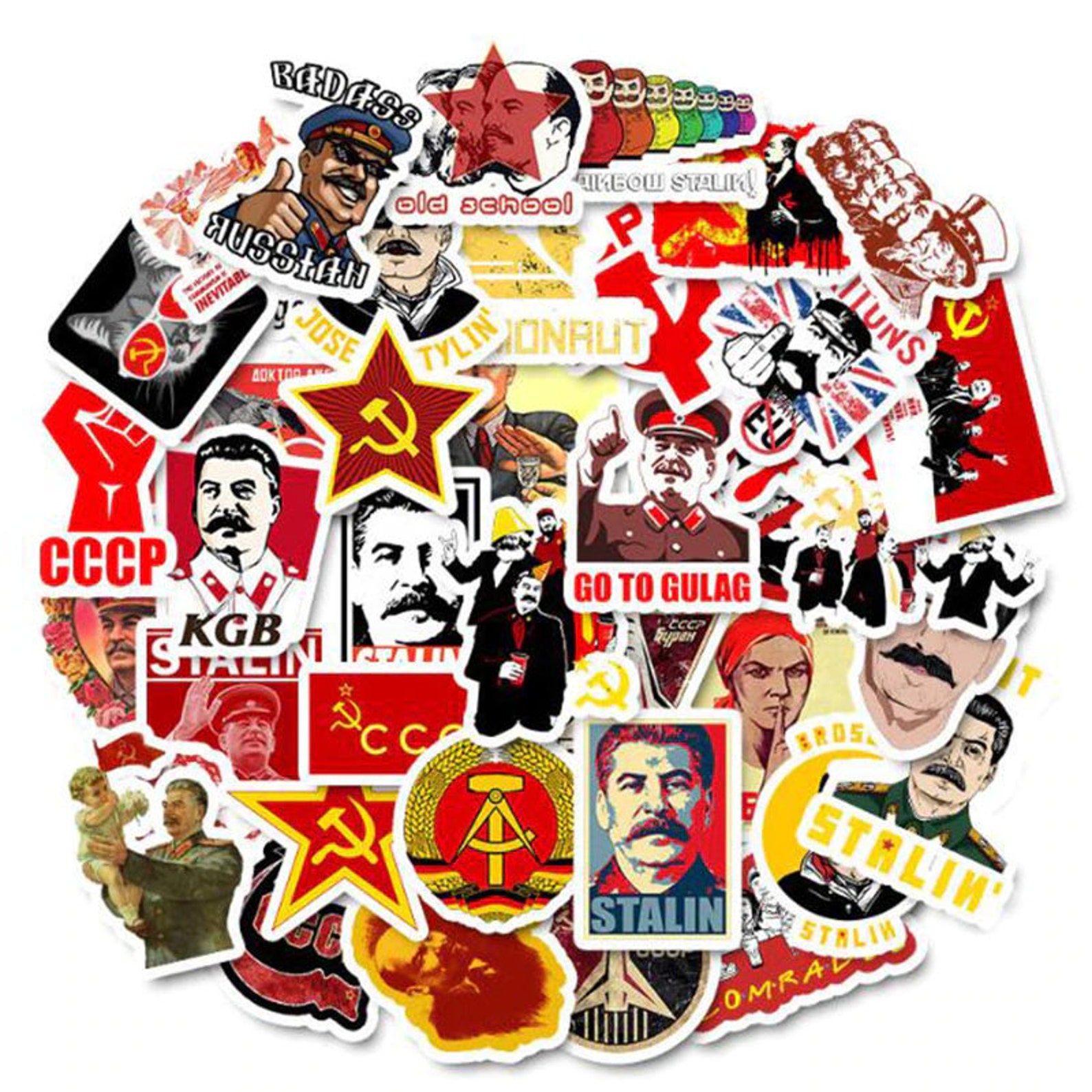 50 Pcs Soviet Union Stalin Lenin USSR Mixed Cute Stickers | Etsy