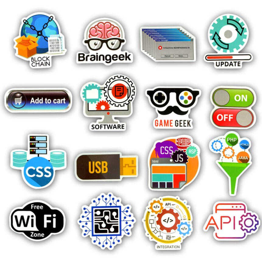 50 PCS Pack Programming Language Stickers Internet Software | Etsy