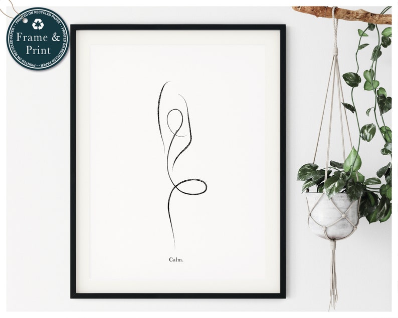Framed Yoga Art Print: Tree Pose, Eco-friendly, Yogi Gift - Etsy