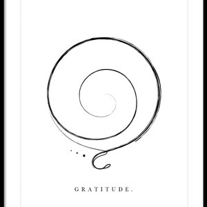Gratitude Symbol Line Art Print: Minimalist Healing Poster - Etsy UK