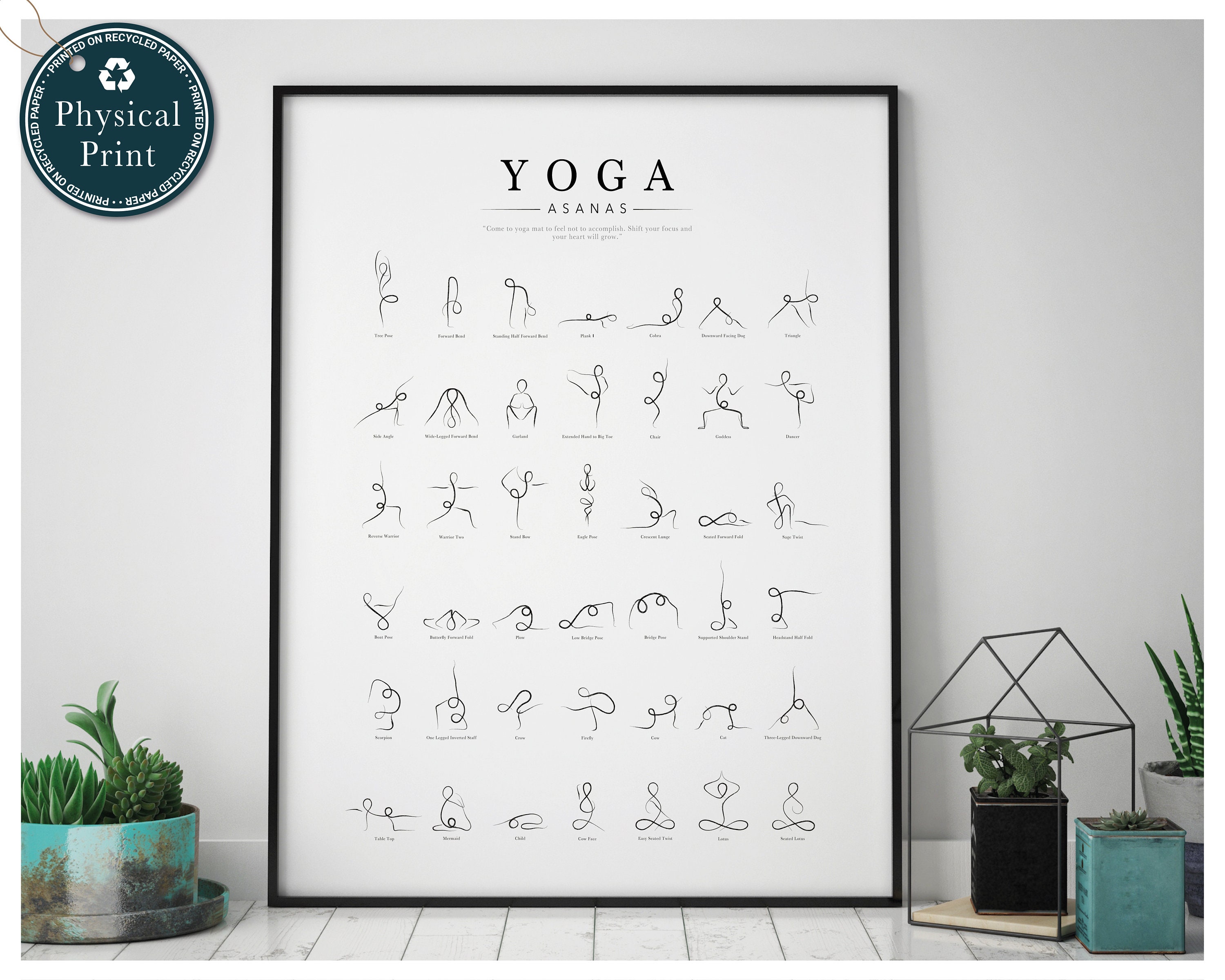 Yoga Poses Poster Yoga Wall Art Asanas Poster Yoga Print - Etsy