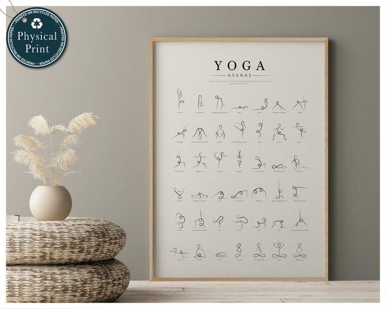 Yoga Poses Poster Yoga Wall Art Asanas Poster Yoga Print - Etsy