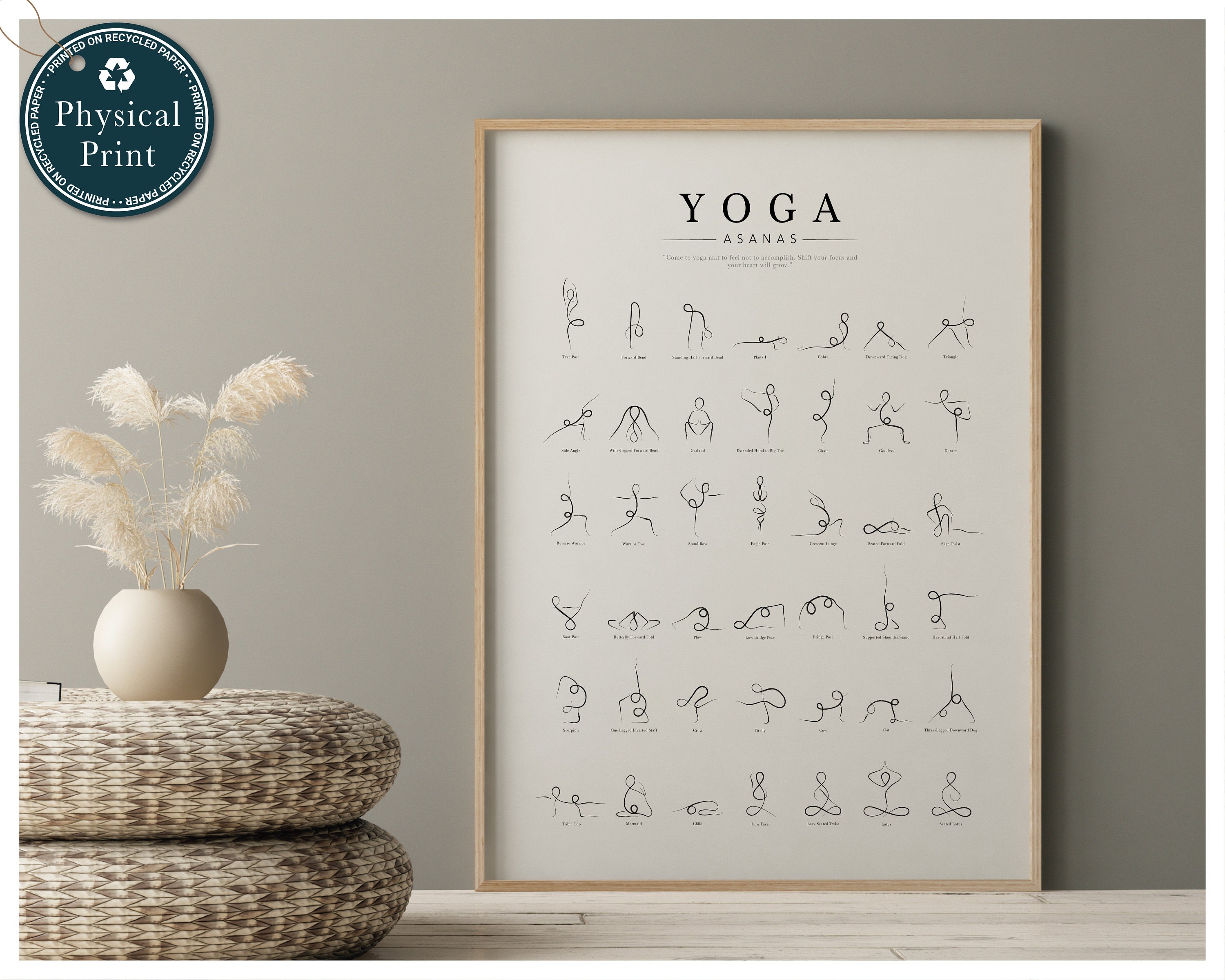 Yoga Poses Poster Yoga Wall Art Asanas Poster Yoga Print - Etsy