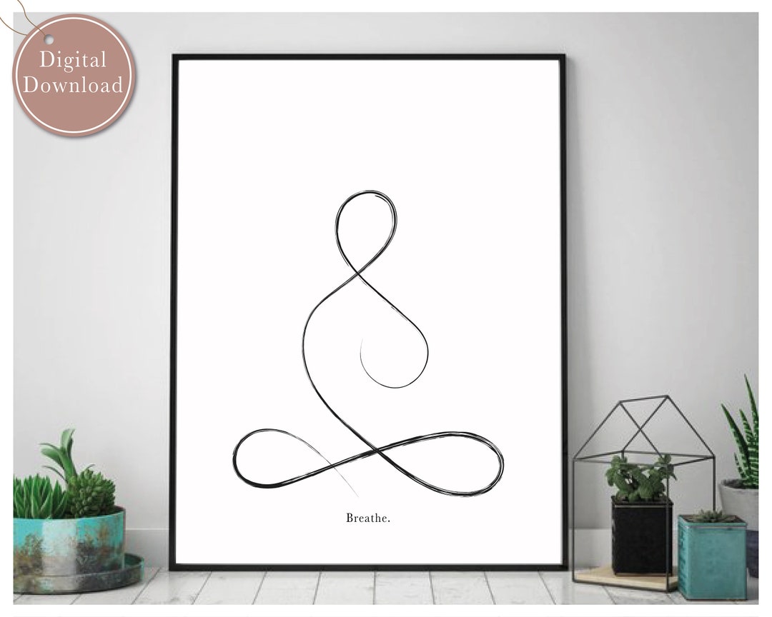 Yoga Breathe Print, Yoga Pose Poster, Yoga Wall Art, Yoga Print, Yoga ...
