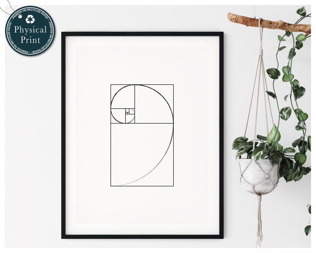Golden Ratio Print, Modern Wall Art, Physical Print, Recycled Paper ...