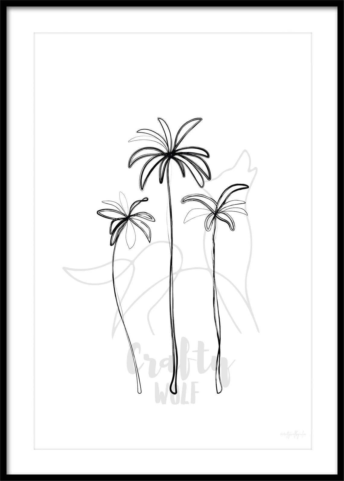 Palm Tree Wall Art Palm Tree Print Palm Tree Painting Black - Etsy