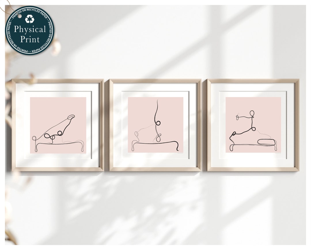 Pilates Reformer Prints, Pilates Pose Poster, Continuous One Line Art ...