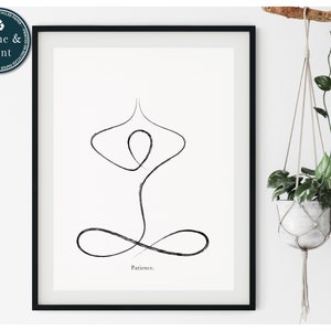 Framed Yoga Art Print, Yoga Poster Wall Decor, Meditation Positive ...