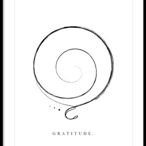 Gratitude Symbol Line Art Digital Download, Mindful Art Print, Healing ...