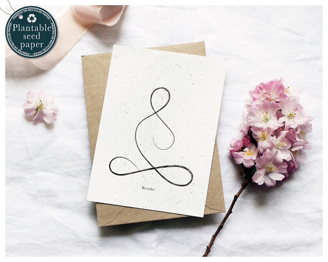 Yoga Card, Yogi Greeting Card, Yoga Gift, Birthday Card, Single Line ...