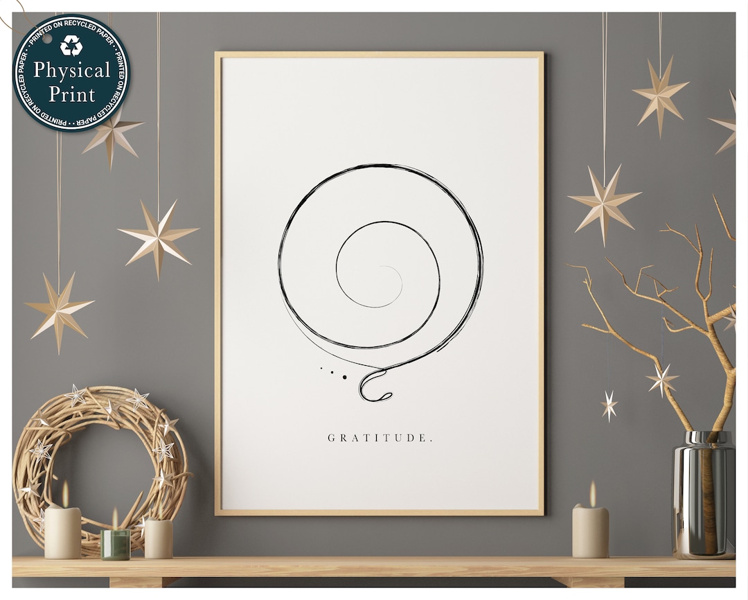 Gratitude Symbol Line Art Mindful Art Print Healing Poster - Etsy