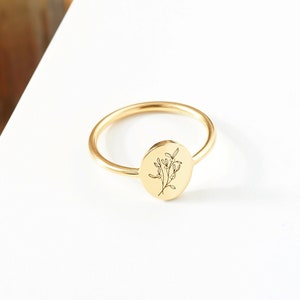 MISTLETOE Flower Ring XMAS Gift for Her Custom Dainty Ring Everyday ...