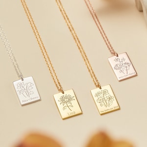 Multiple Birth Flower Necklace | Family Floral/ Family Birth Flower ...