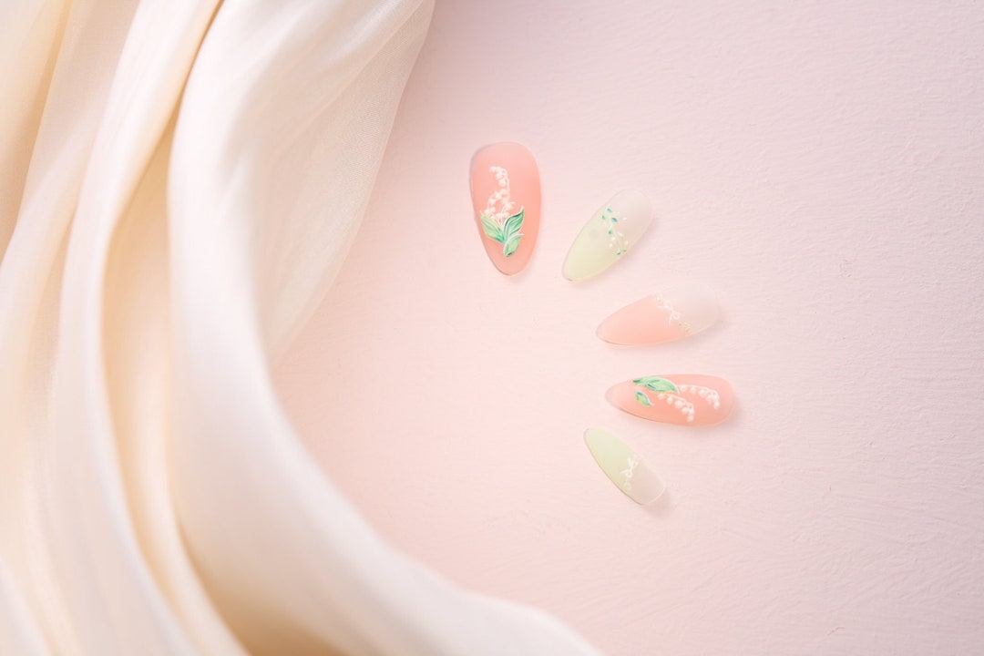 May Birth Flower Nail| Custom Nails| Press on Nails| Wedding Nails ...