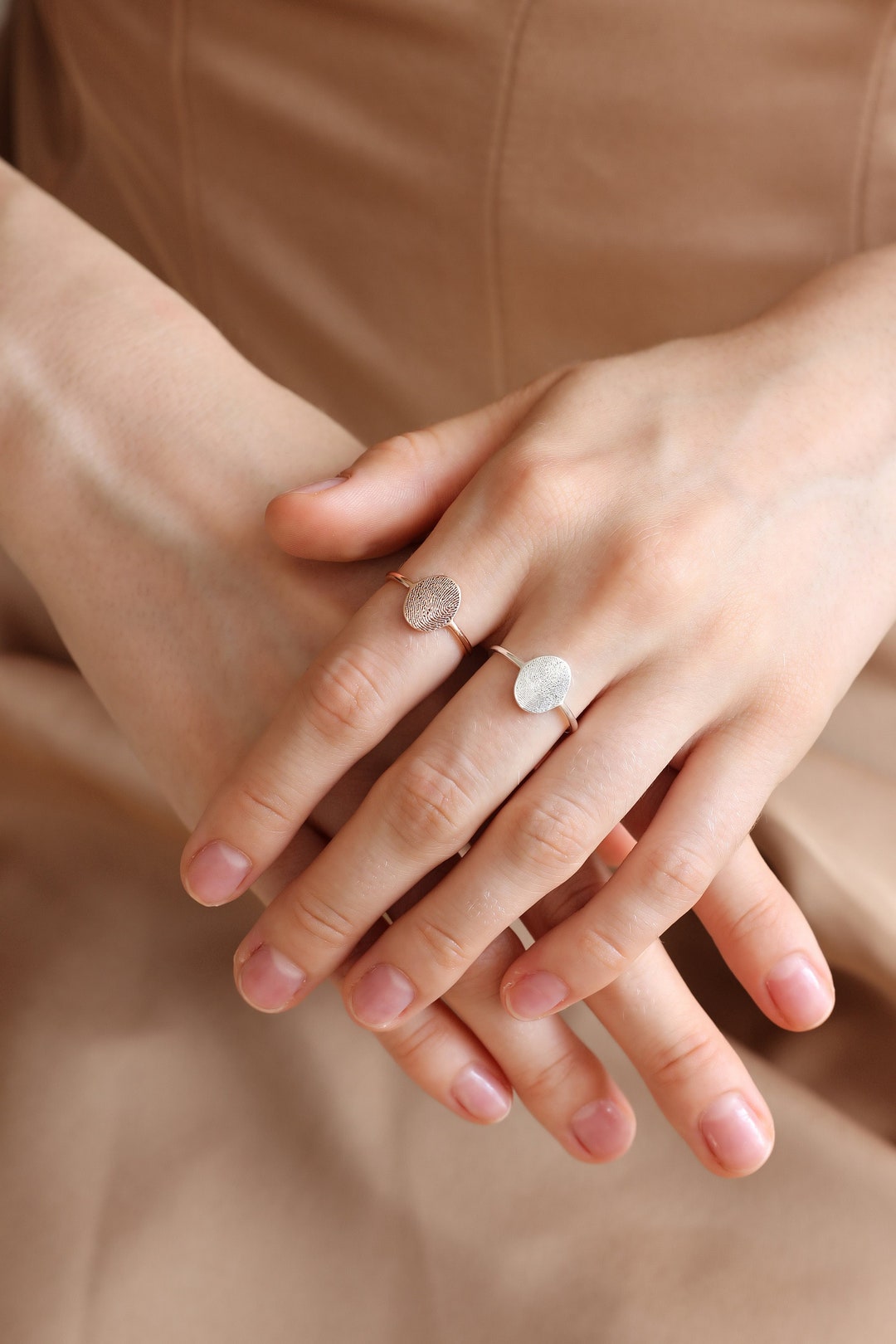 Memorial Thumbprint Ring Personalized Fingerprint Jewelry Custom ...