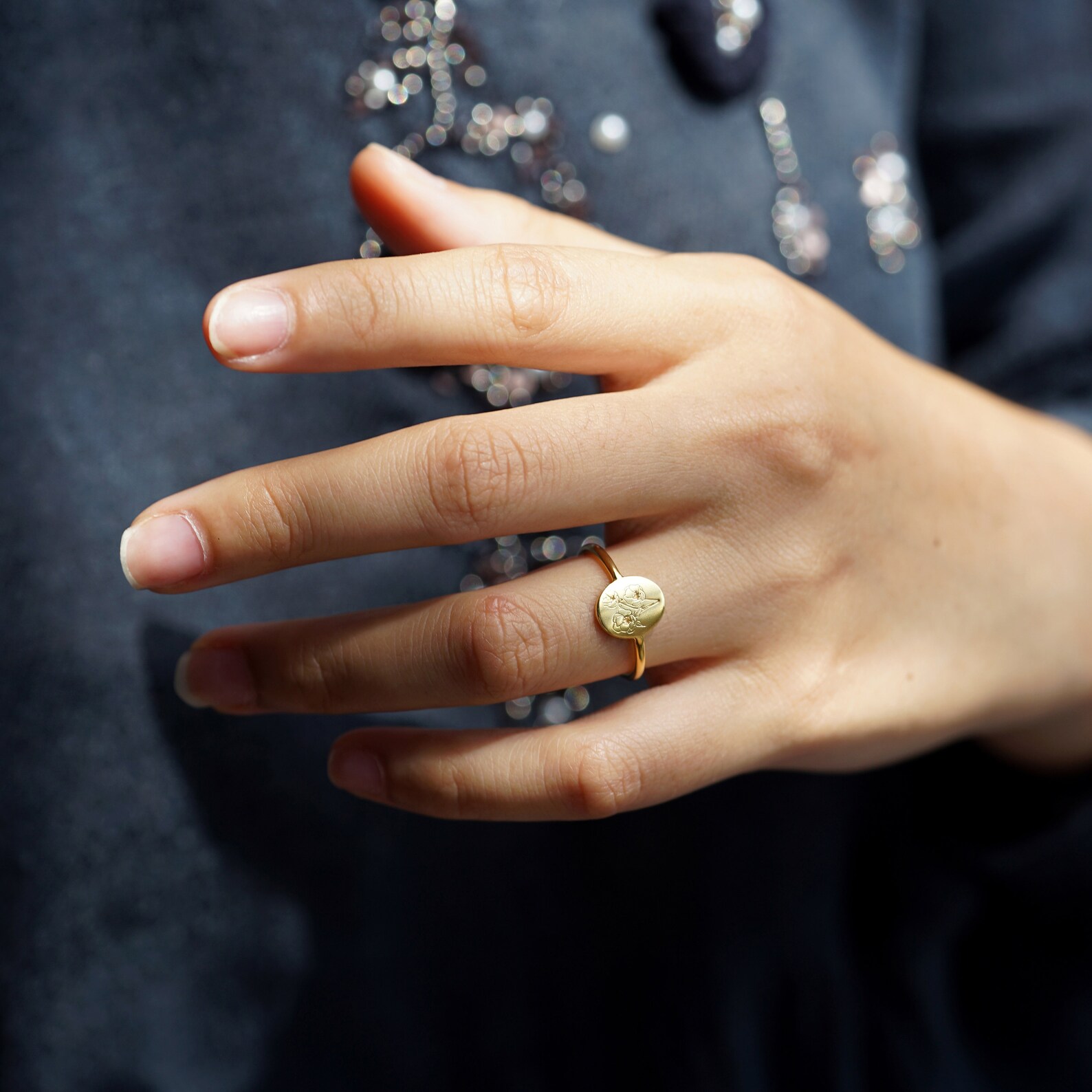 Personalized Pinky Promise Ring Custom Dainty Ring Everyday Statement ...