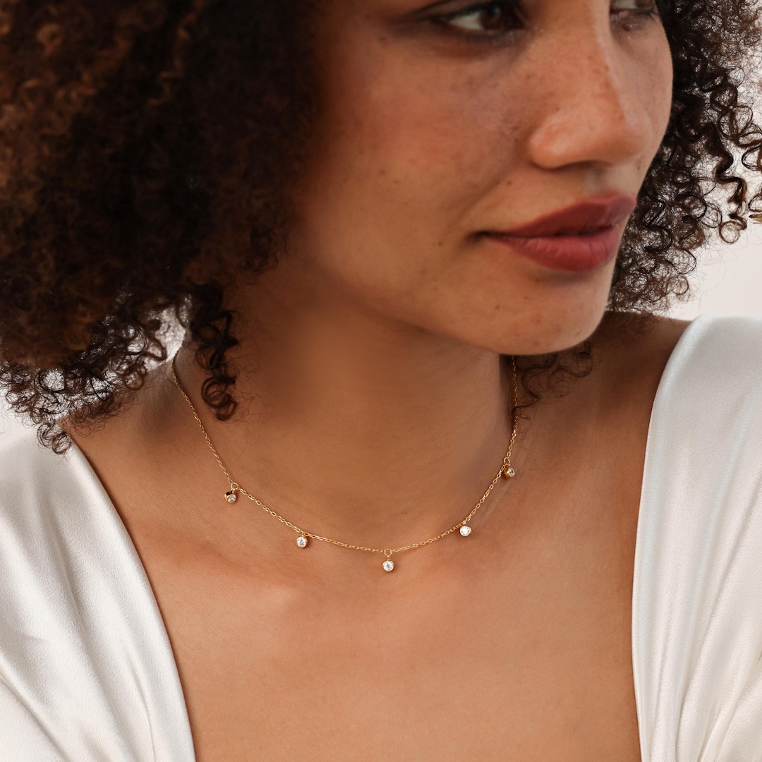Multi Gem Choker Necklace by TSK SILVER | Gemstone Jewelry | Mini ...