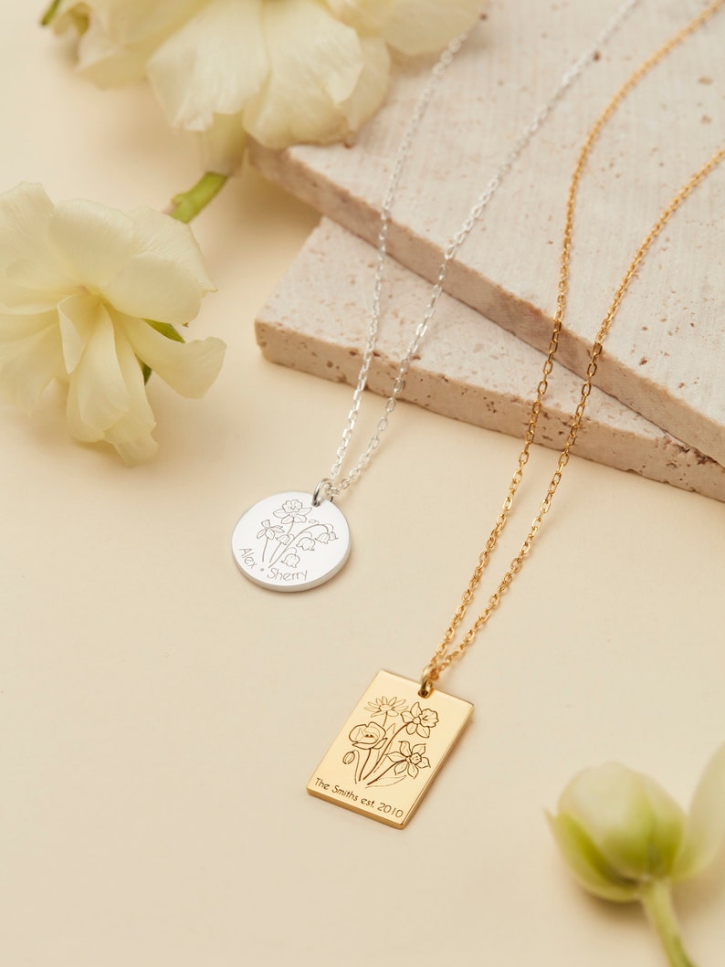 Multiple Birth Flower Necklace Family Floral Necklace Family - Etsy