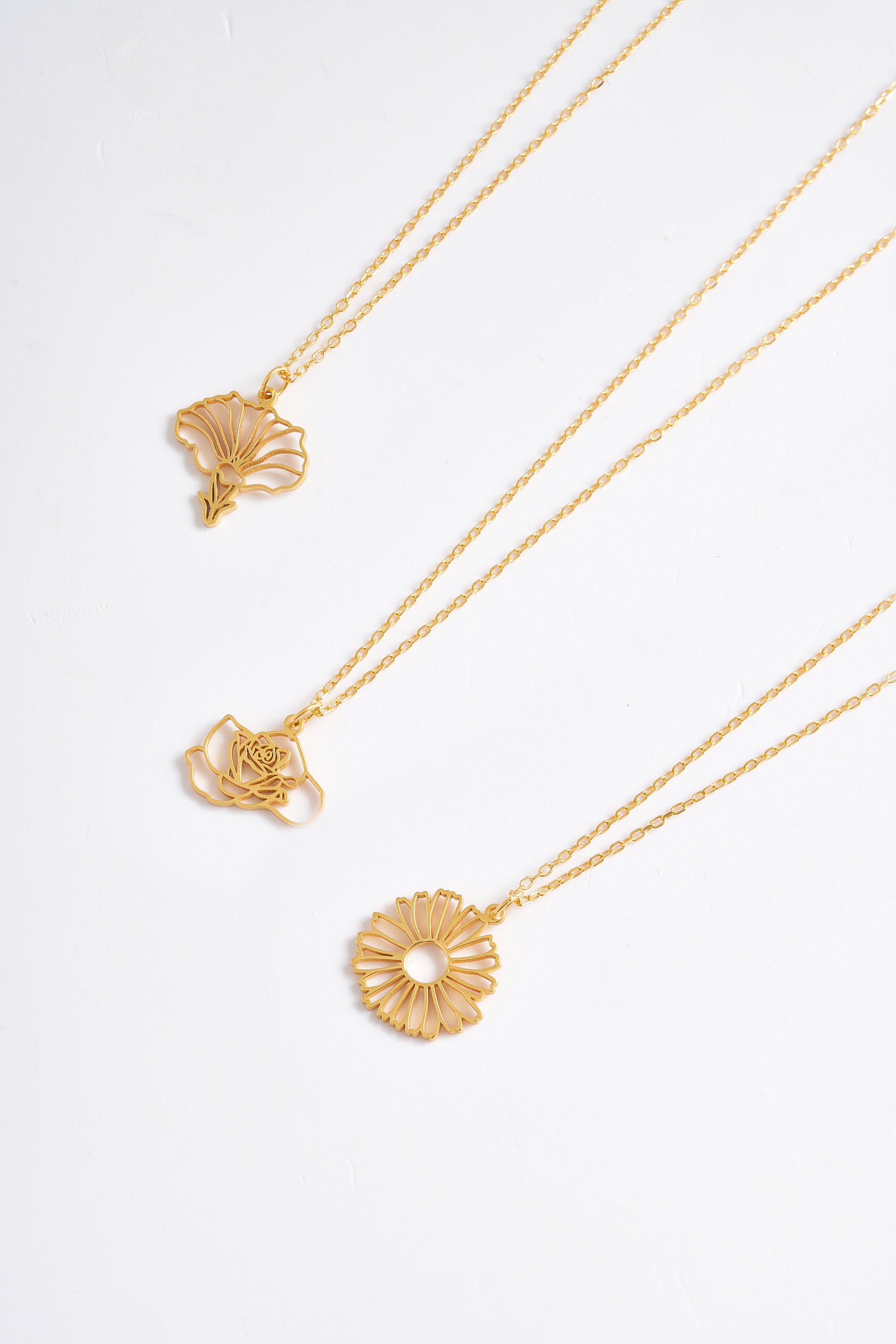 Personalized Birth Flower Necklace by TSK Silver | Custom Floral ...