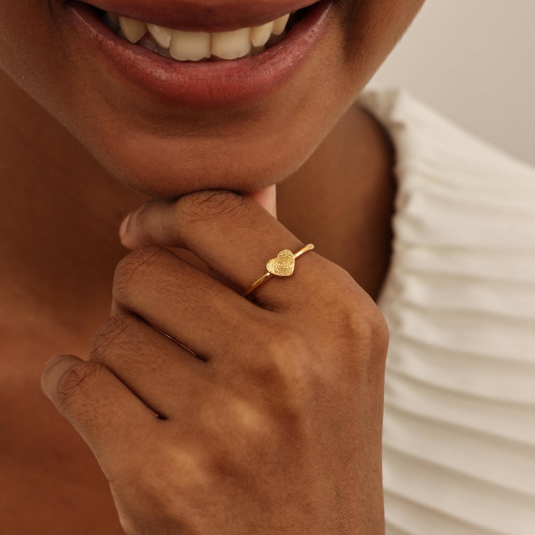 Personalized Fingerprint Jewelry | Memorial Thumbprint Ring | Custom ...