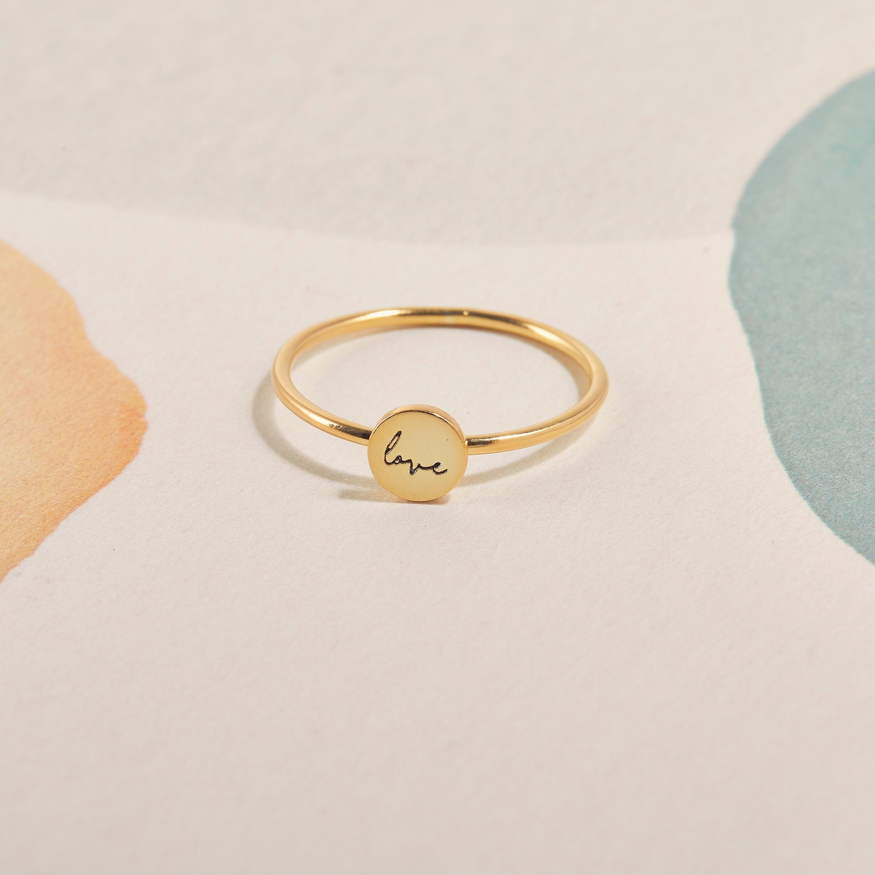 Personalized Stacking Ring Engraved Dainty Ring Custom | Etsy