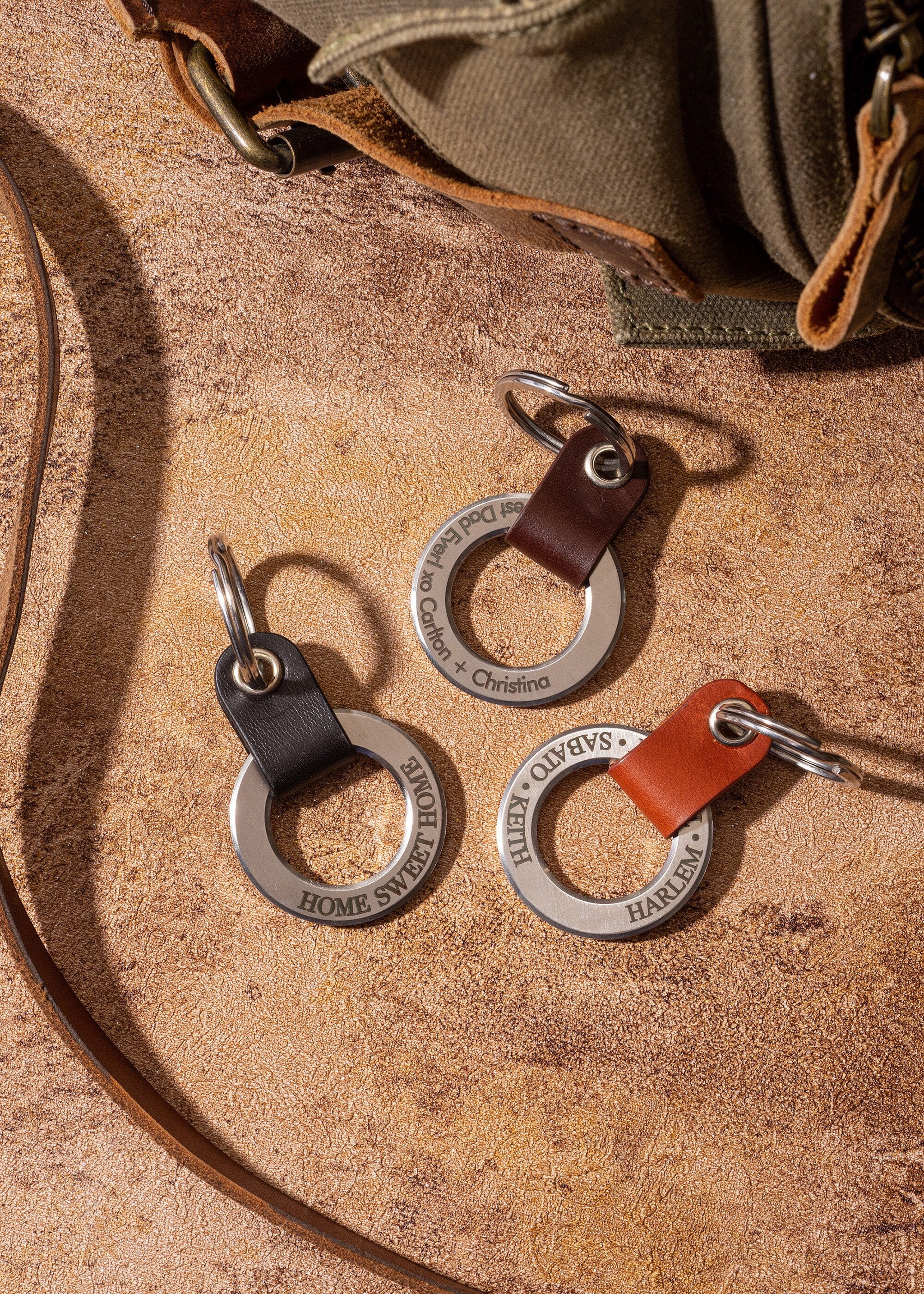 Personalized Leather Keychain | Custom Leather Keychain | Wedding ...