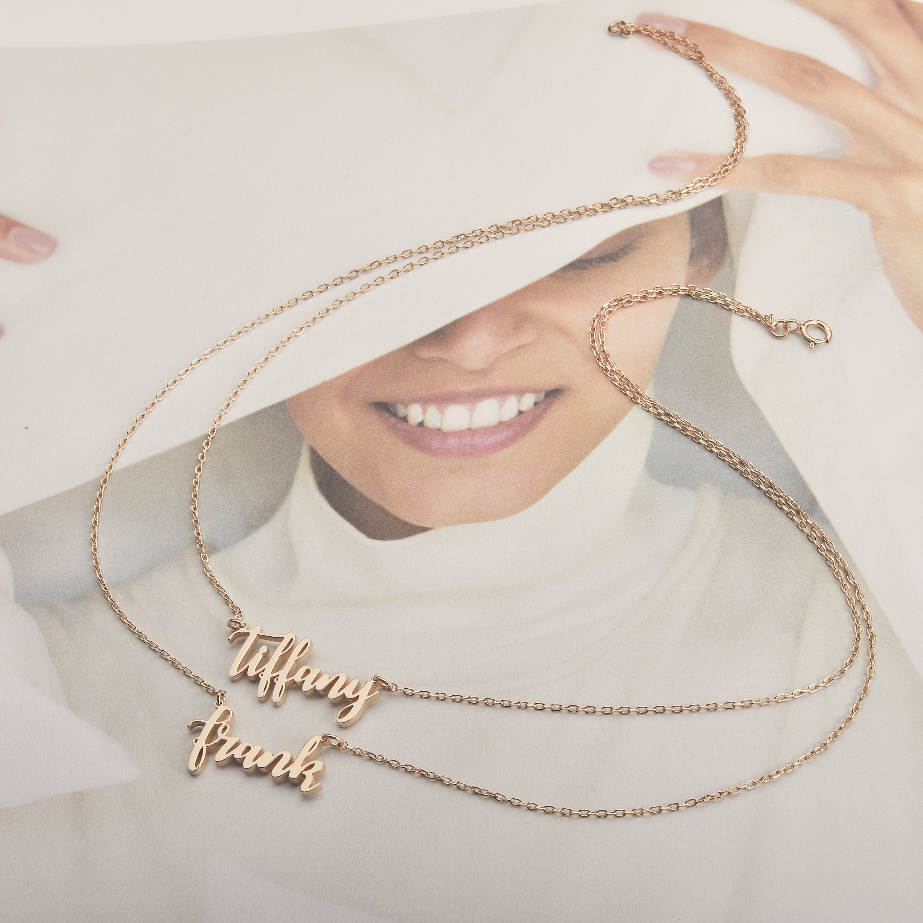 Double Name Necklace Layering Necklace Custom Name Jewelry - Etsy