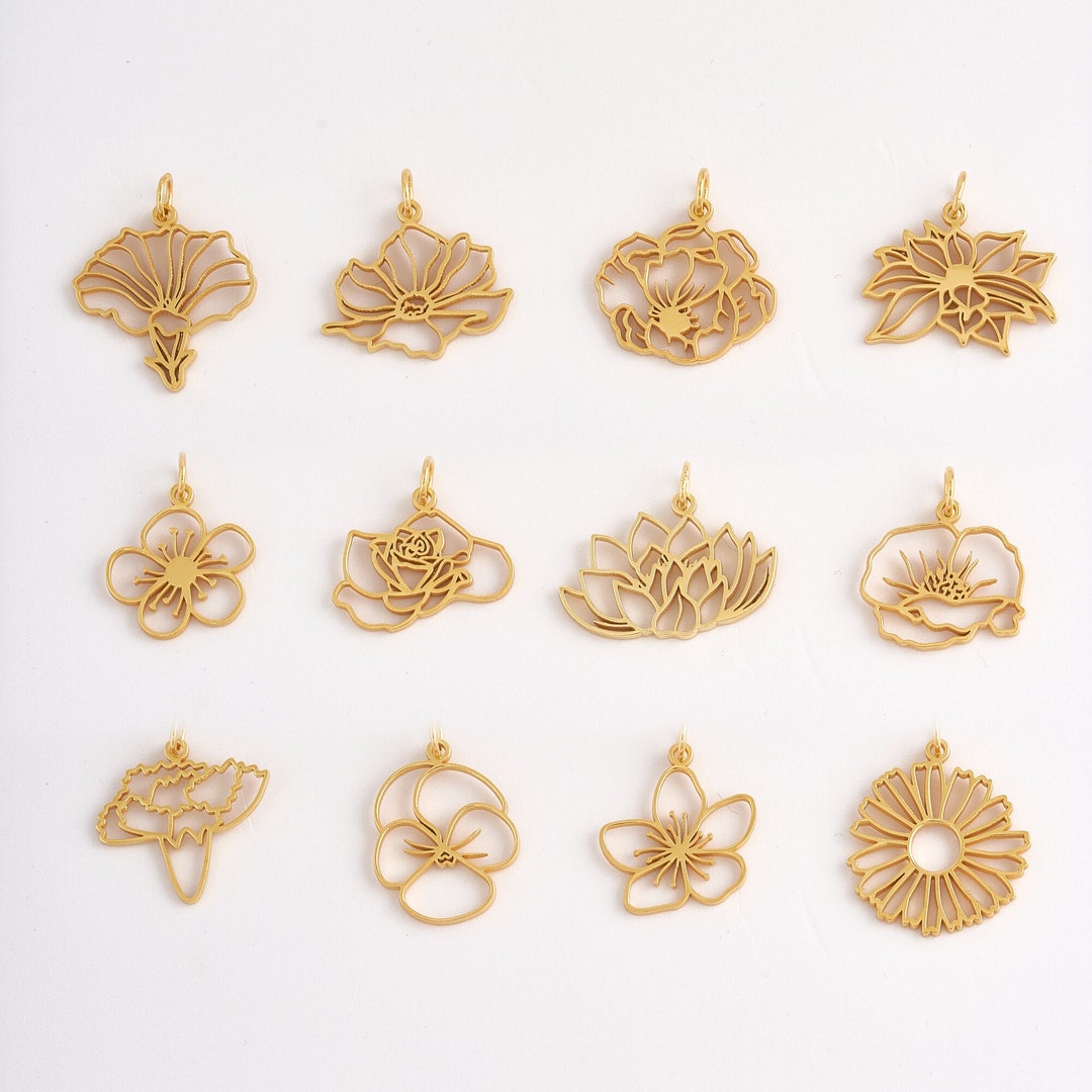 Personalized Birth Flower Necklace by TSK Silver | Custom Floral ...