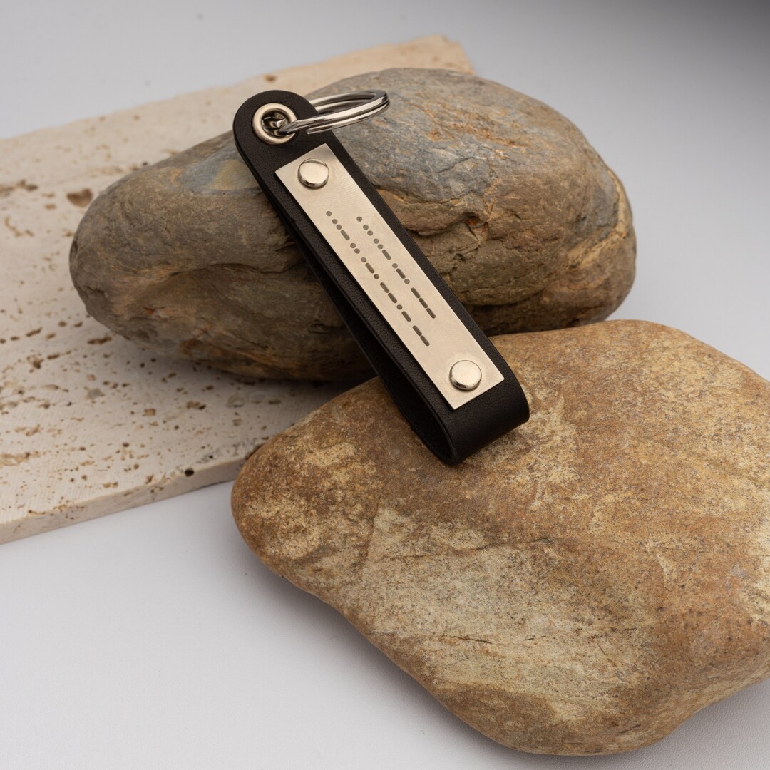 Morse Code Keychain| Custom Leather Keychain | Wedding Giveaway | BFF ...