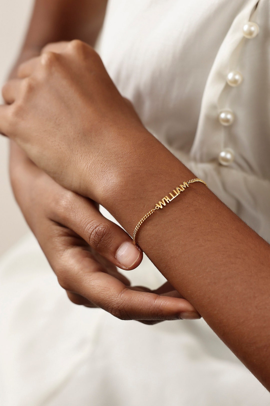 Custom Name Curb Chain Bracelet by TSK Silver | Children Name Bracelet | Minimal Jewelry | Gift ...