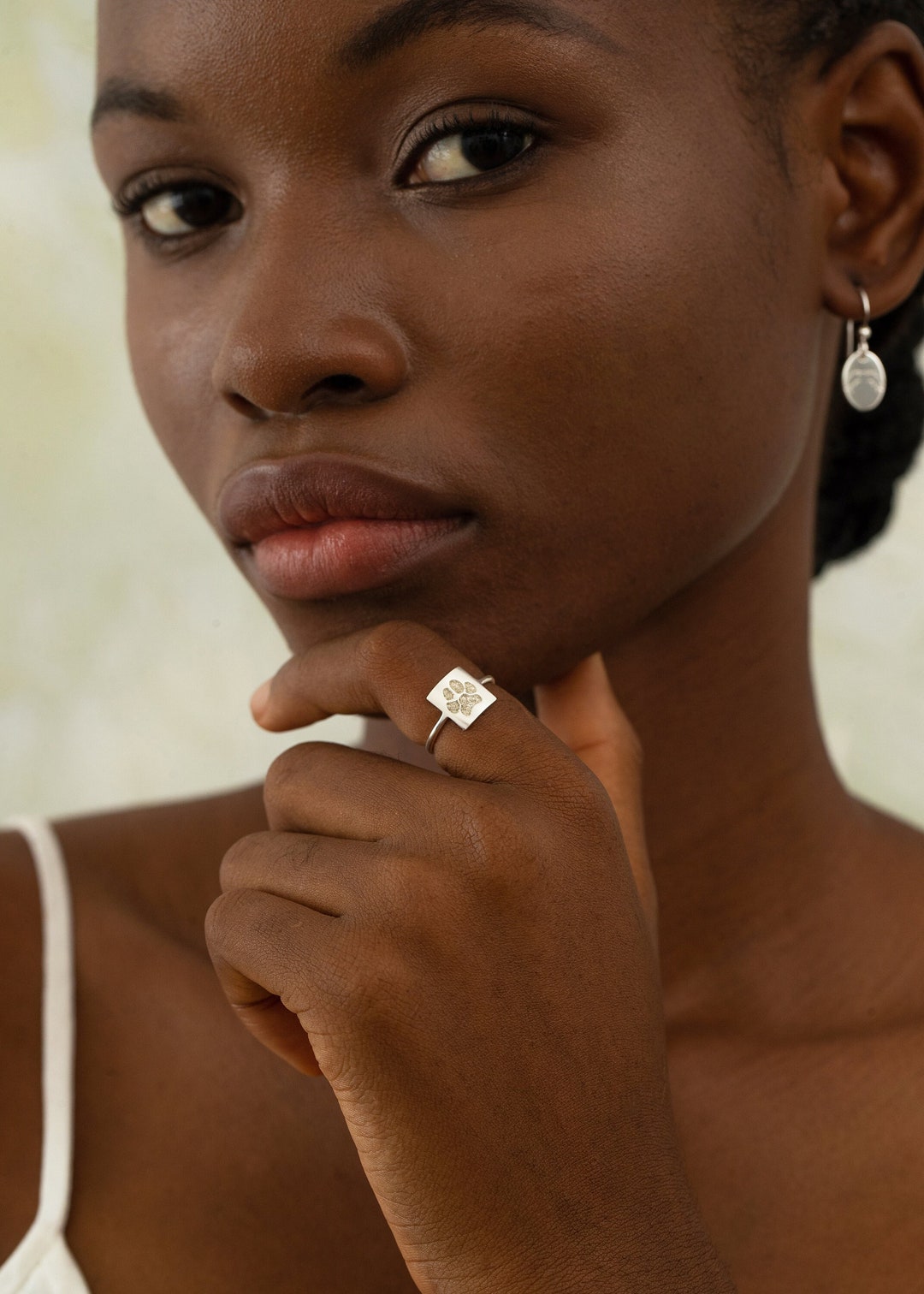 Custom Dog Paw Ring Nose Paw Print Ring Dog Ears Ring Pet Memorial Gift ...