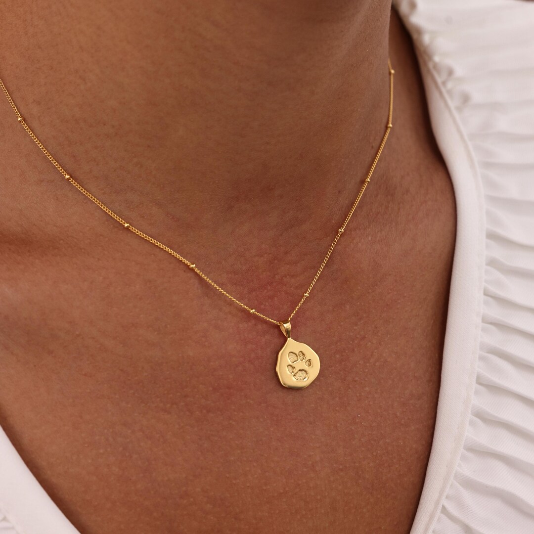 Custom Organic Detailed Oval Paw Print Jewelry by TSK Silver | Memorial ...