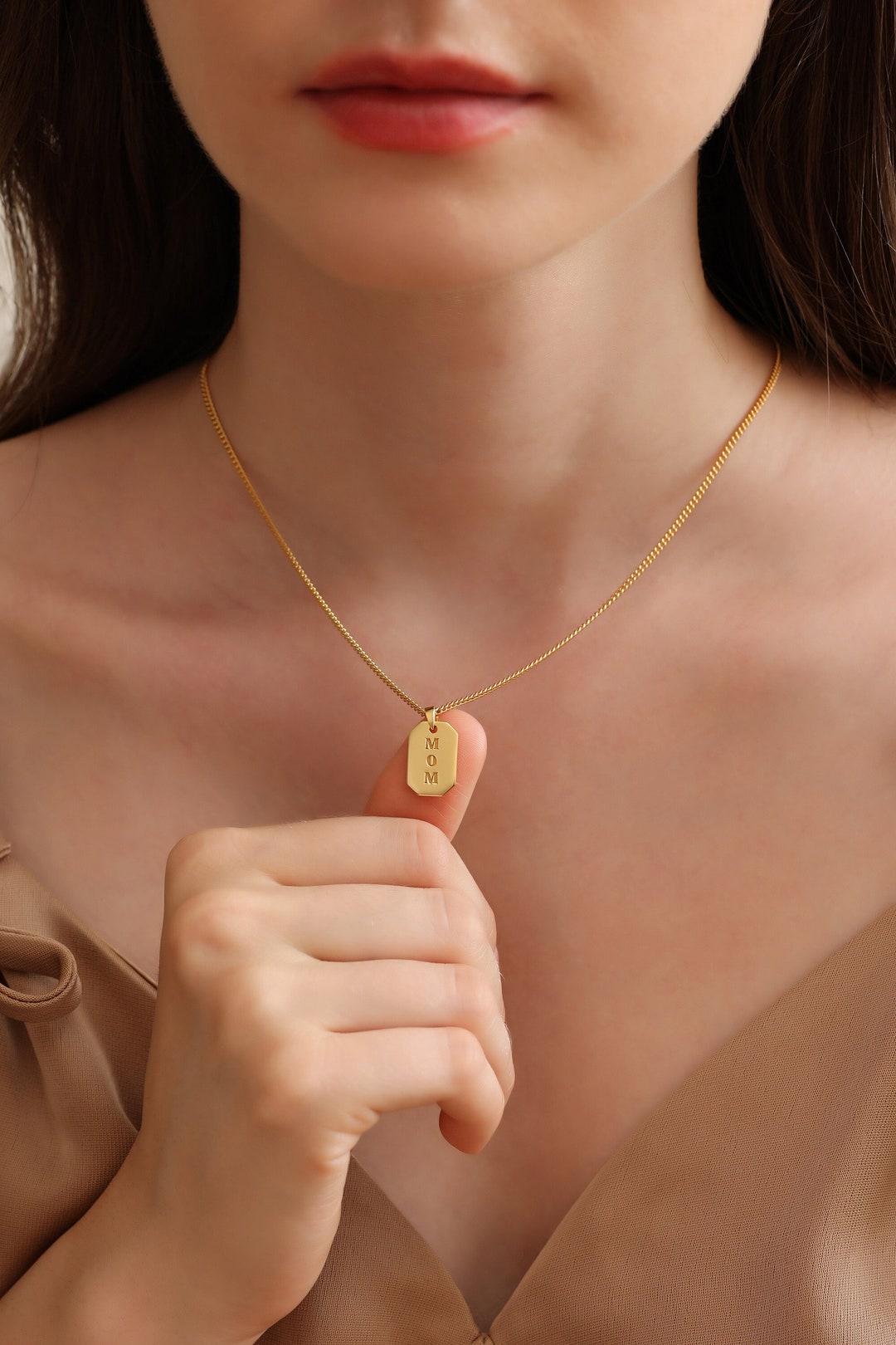 Mini Dog Tag Necklace | Mini Tag Necklace | Custom Mom Jewelry ...