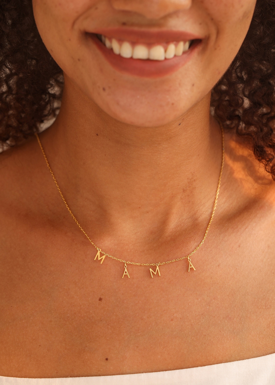 Ready to Ship | Mama Letter Necklace by TSK Silver | Minimal Necklace ...