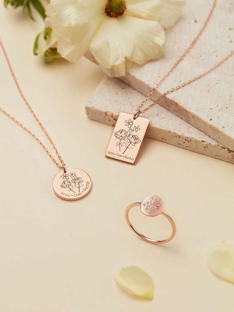 Multiple Birth Flower Necklace Family Floral Necklace Family - Etsy