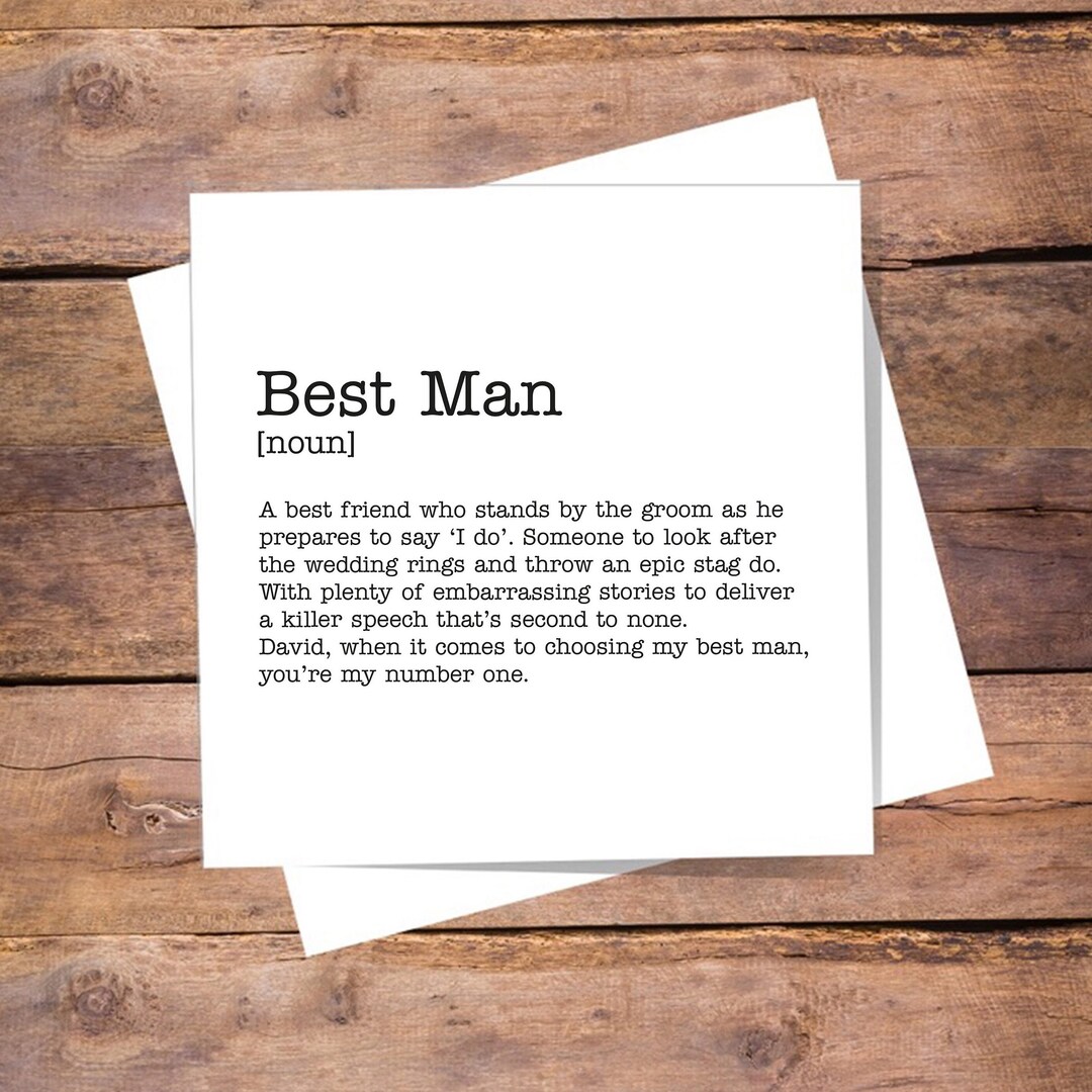 Personalised Best Man Definition Card Will You Be My Best Man Wedding ...